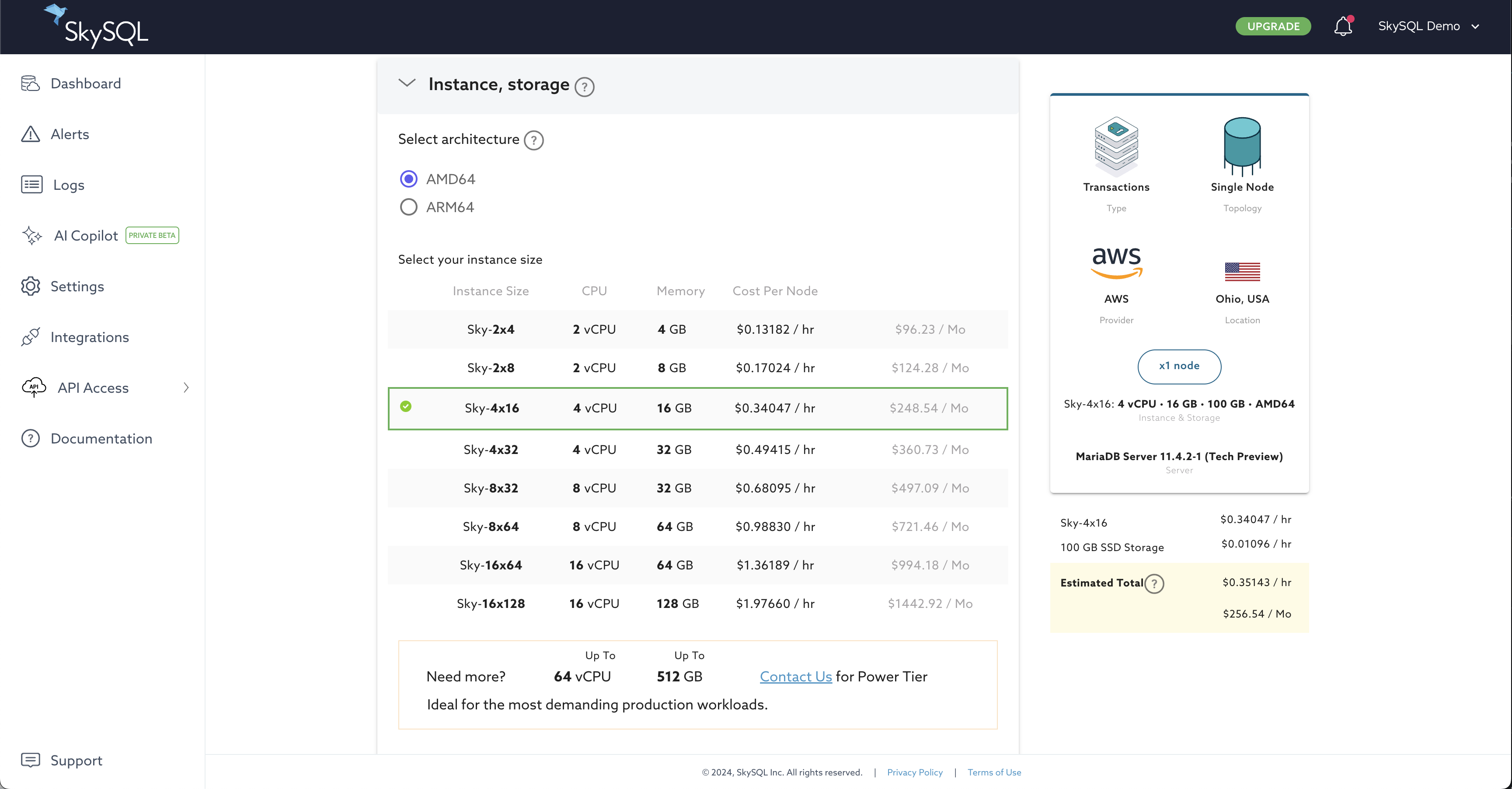 Launch page - SkySQL Documentation